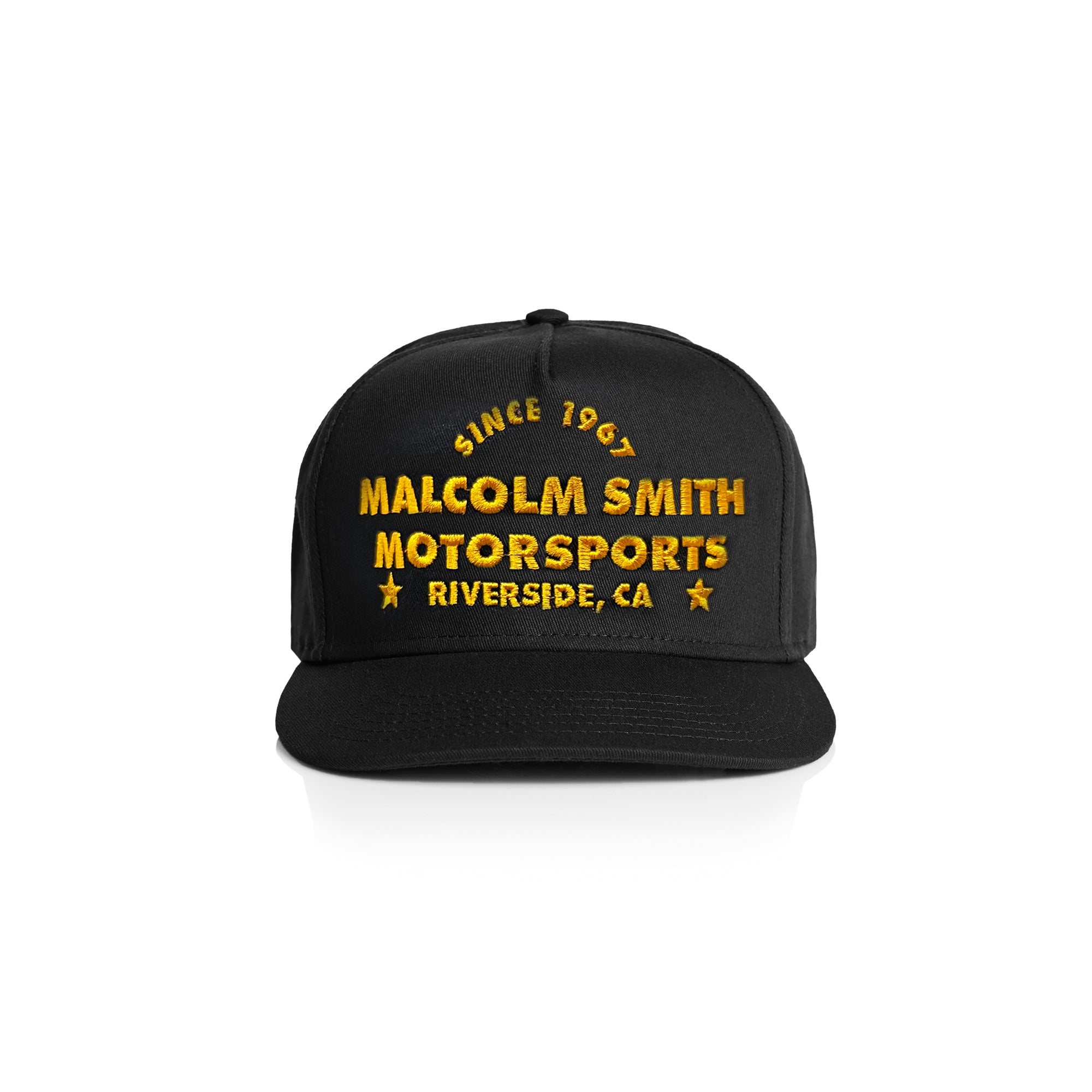 Since 1967 Hat Black and Gold – Malcolm Smith Motorsports